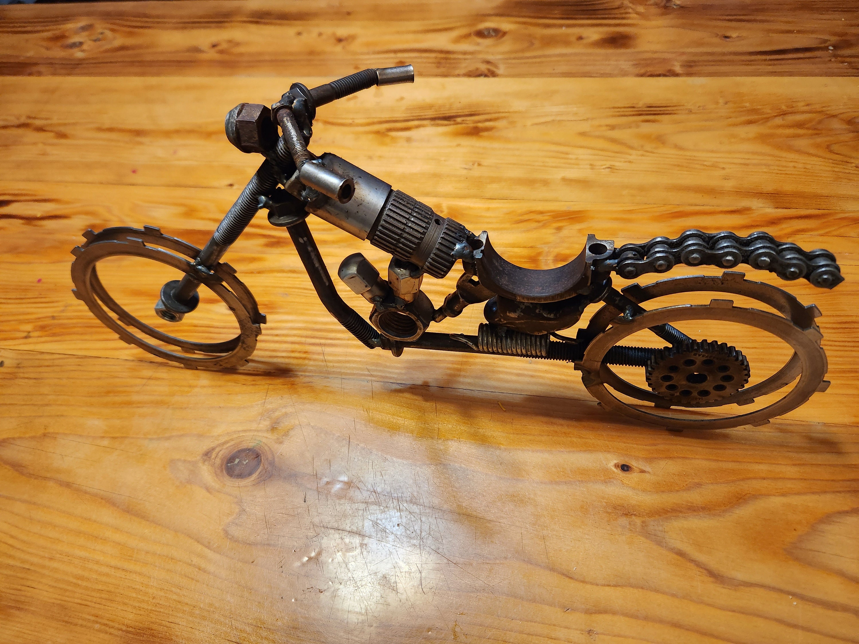 Scrap Metal Motorcycle Sculpture - Etsy