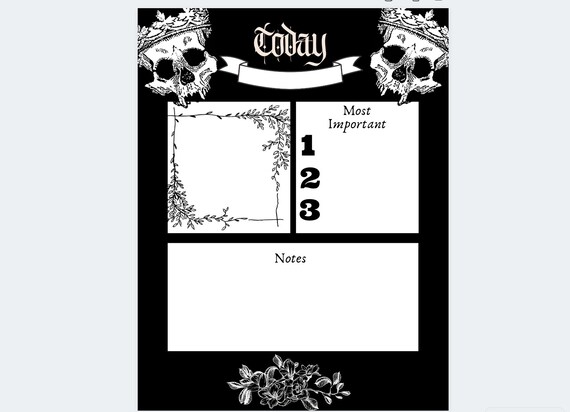 Daily Printable Planner Page Gothic Printable Planner | Etsy