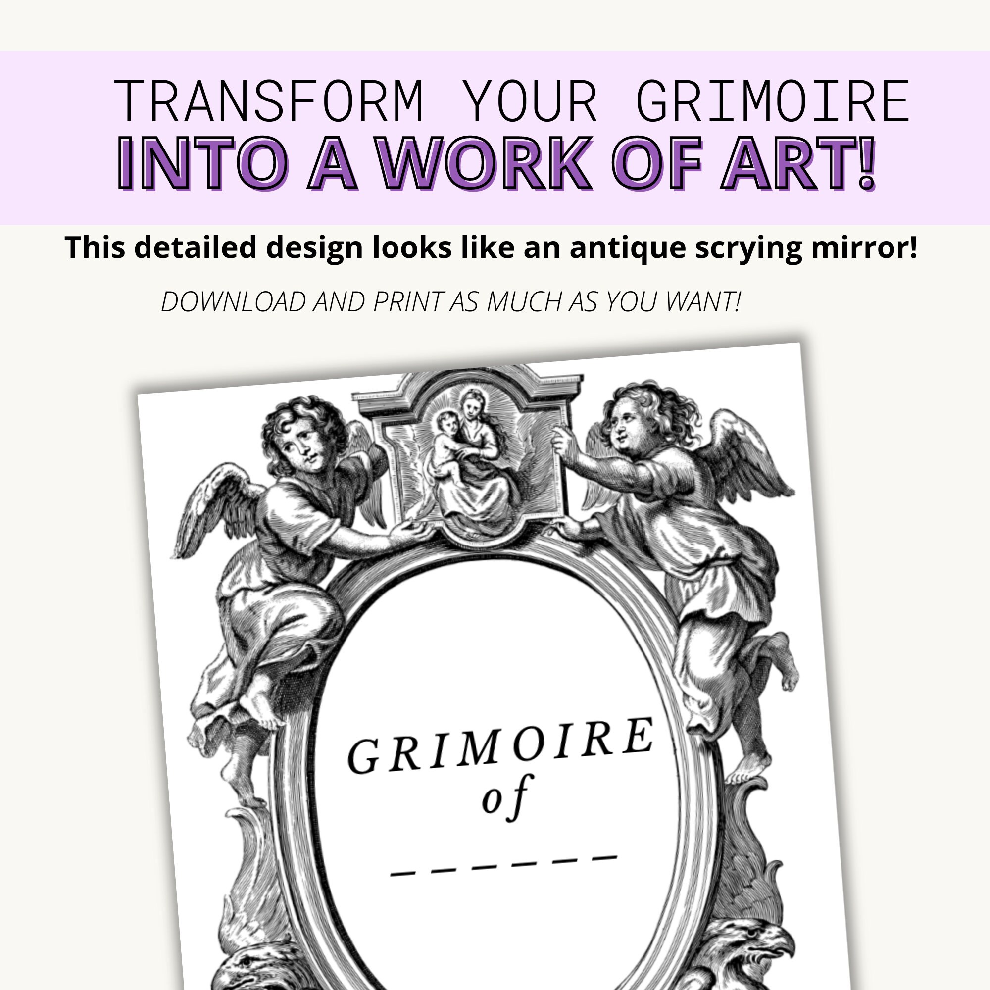 Ornate Grimoire Cover Page single Grimoire, Book of Shadows, Grimoire ...