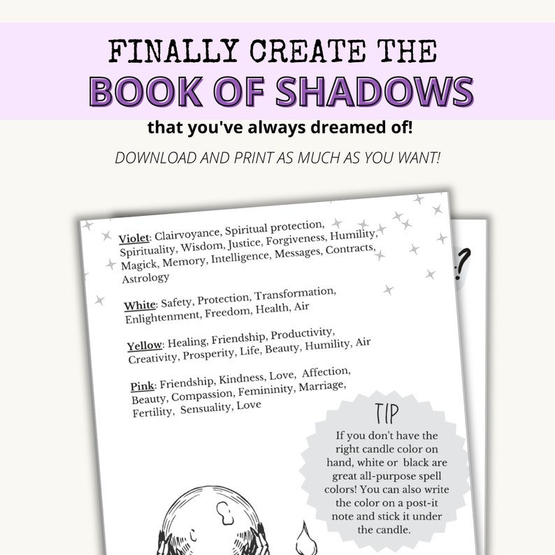 Printable Book of Shadows | Grimoire, Grimoire Binder, Book of Shadows ...