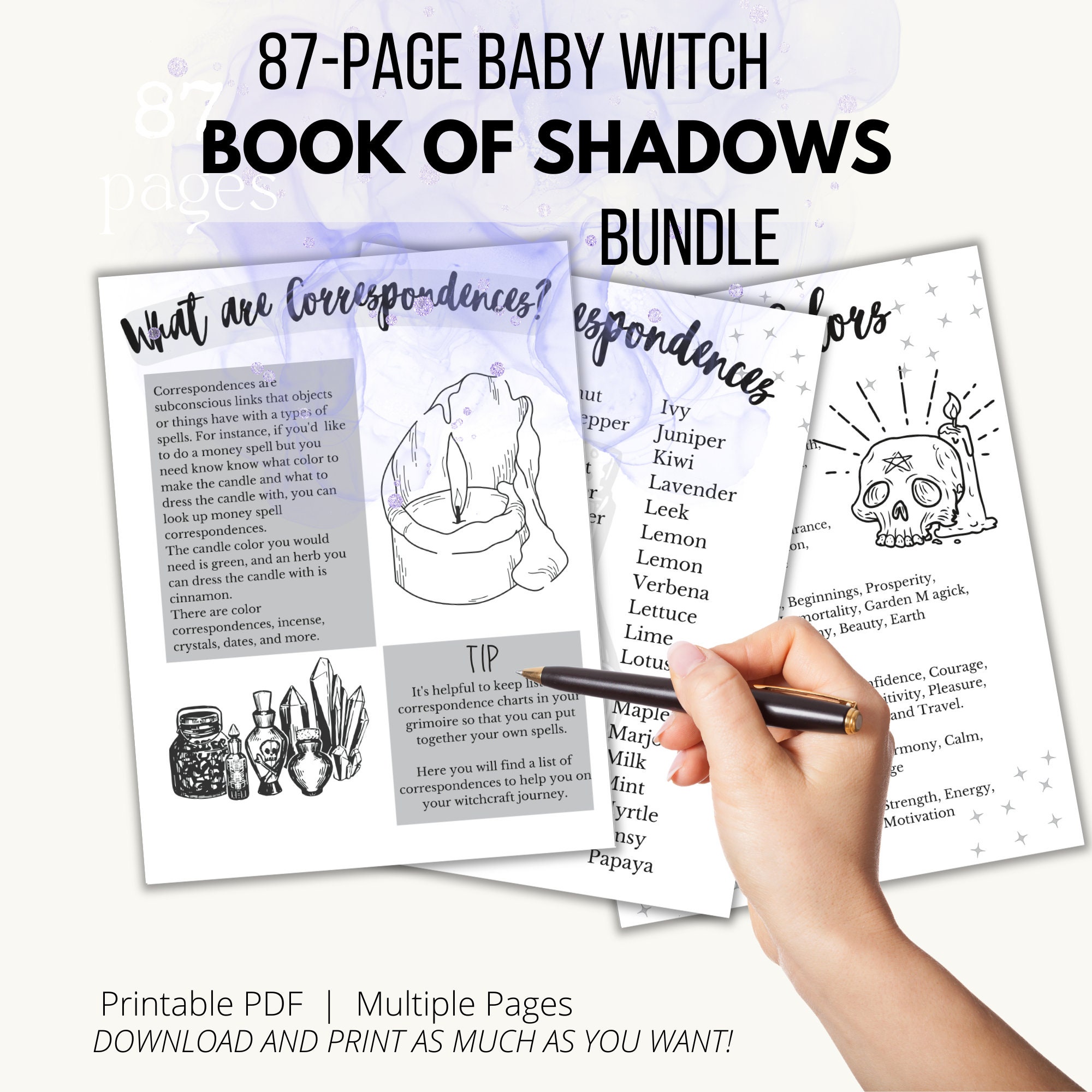 Printable Book of Shadows | Grimoire, Grimoire Binder, Book of Shadows ...