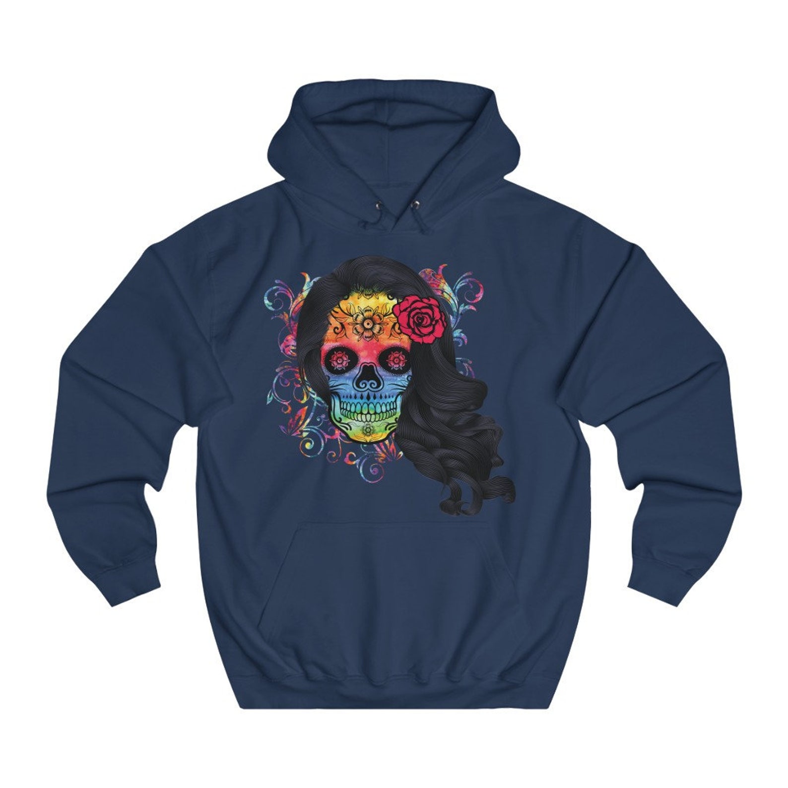 Sugar Skull Hoodie Sugar Skull Sweatshirt Sugar Skull Etsy