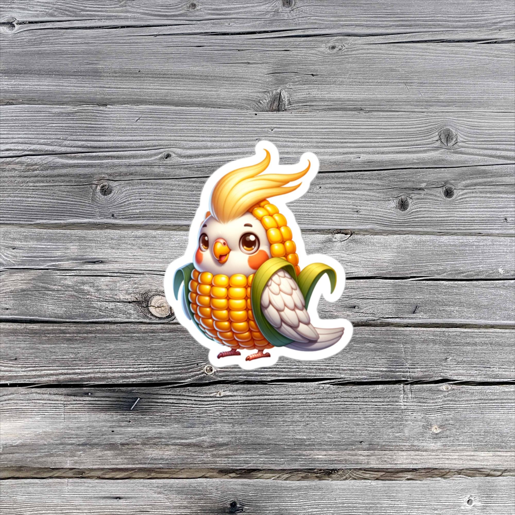 Cockatiel Dressed as a Corn Cob Sticker, Cockatiel Gift, Cute Garden ...