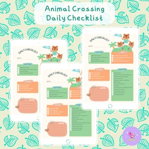 Animal Crossing Planners | Daily Checklist - Etsy