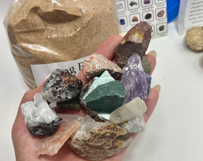 3 Lb Bag Gemstone Crystal Mining Kit, Mining Rough, Mineral Gemstone ...