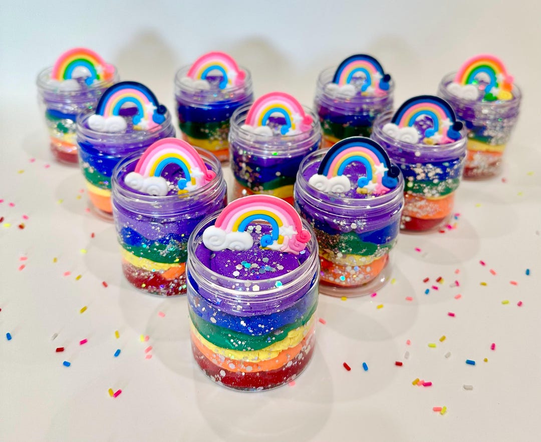 Fun Rainbow Play Dough Jar, Play Dough Sensory Kit, Great Party Favor ...