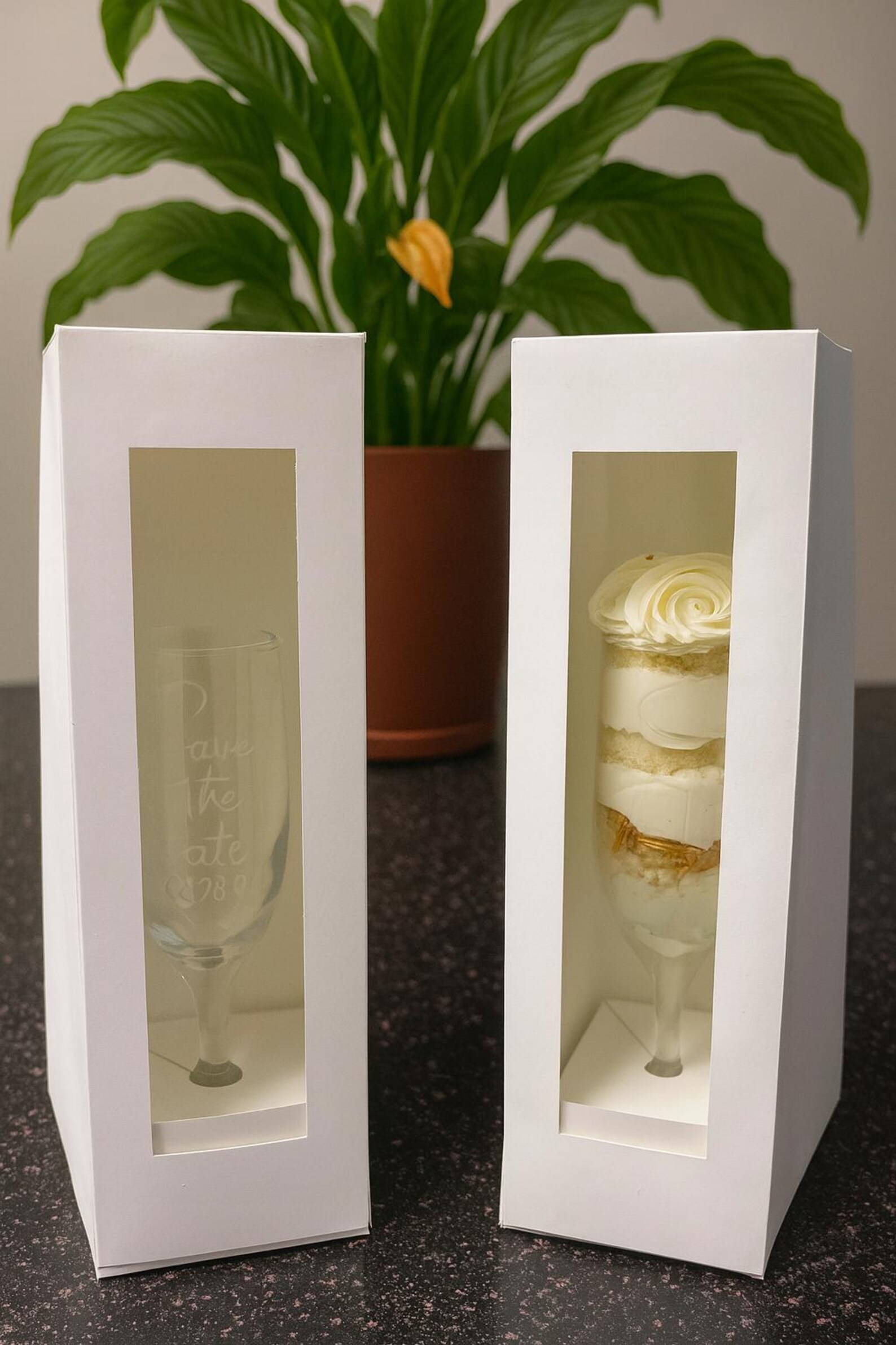Champagne Flute Gift Box SVG PDF DXF | Gift Box Cut File for Cricut ...