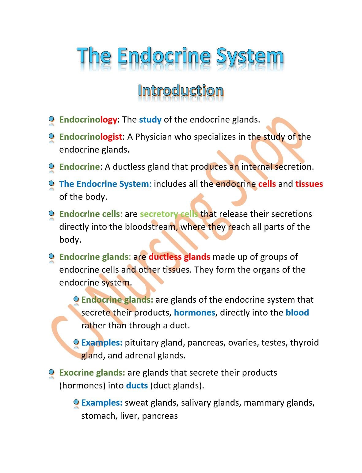Anatomy & Physiology Notes Endocrine System Nursing Pre Nursing Notes ...
