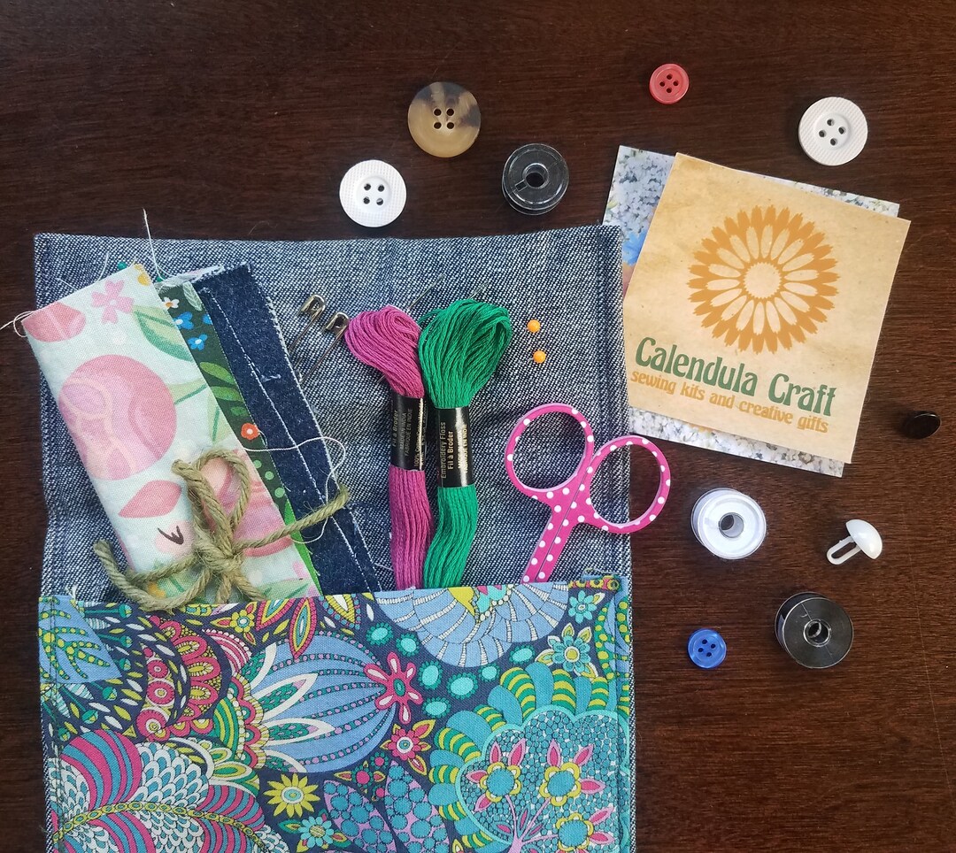 Sashiko Inspired Travel Mending Kit Visible Mending Supplies Handmade ...