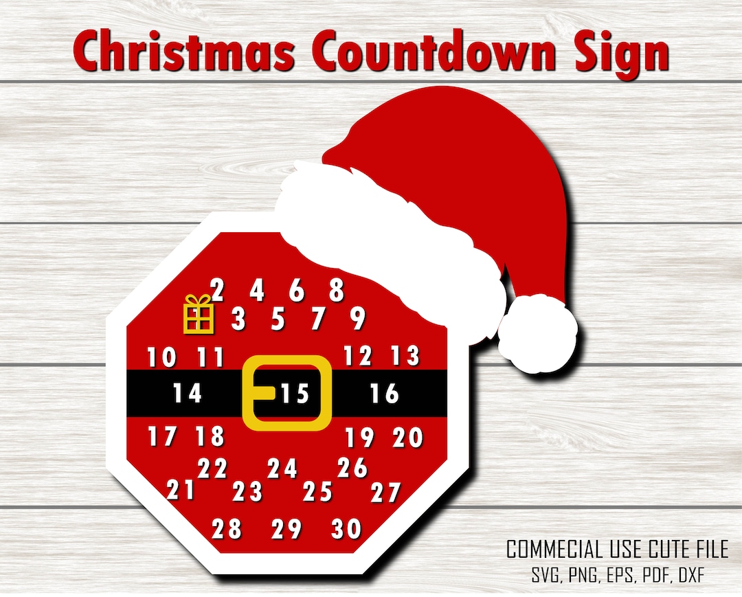 Christmas Countdown Svg, Christmas Laser Countdown, Christmas Sign Svg ...
