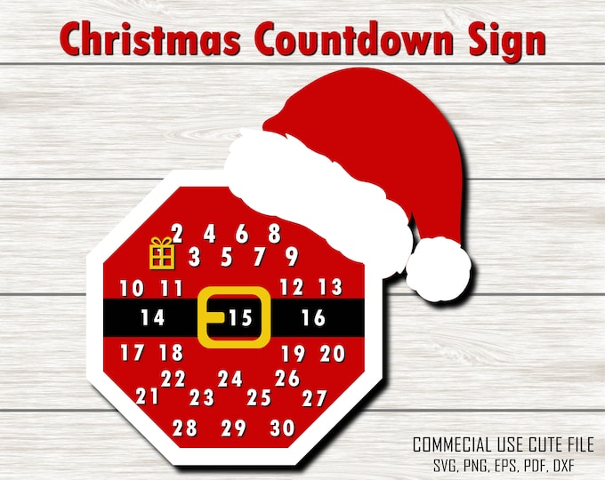 Christmas Cartoon Countdown Svg, Christmas Countdown Svg, Countdown ...