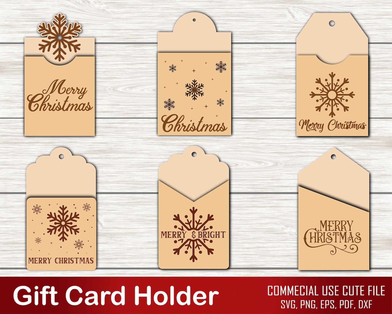Gift Card Holder SVG, Ornament Holder SVG Bundle, Gift Box Svg, Gift ...