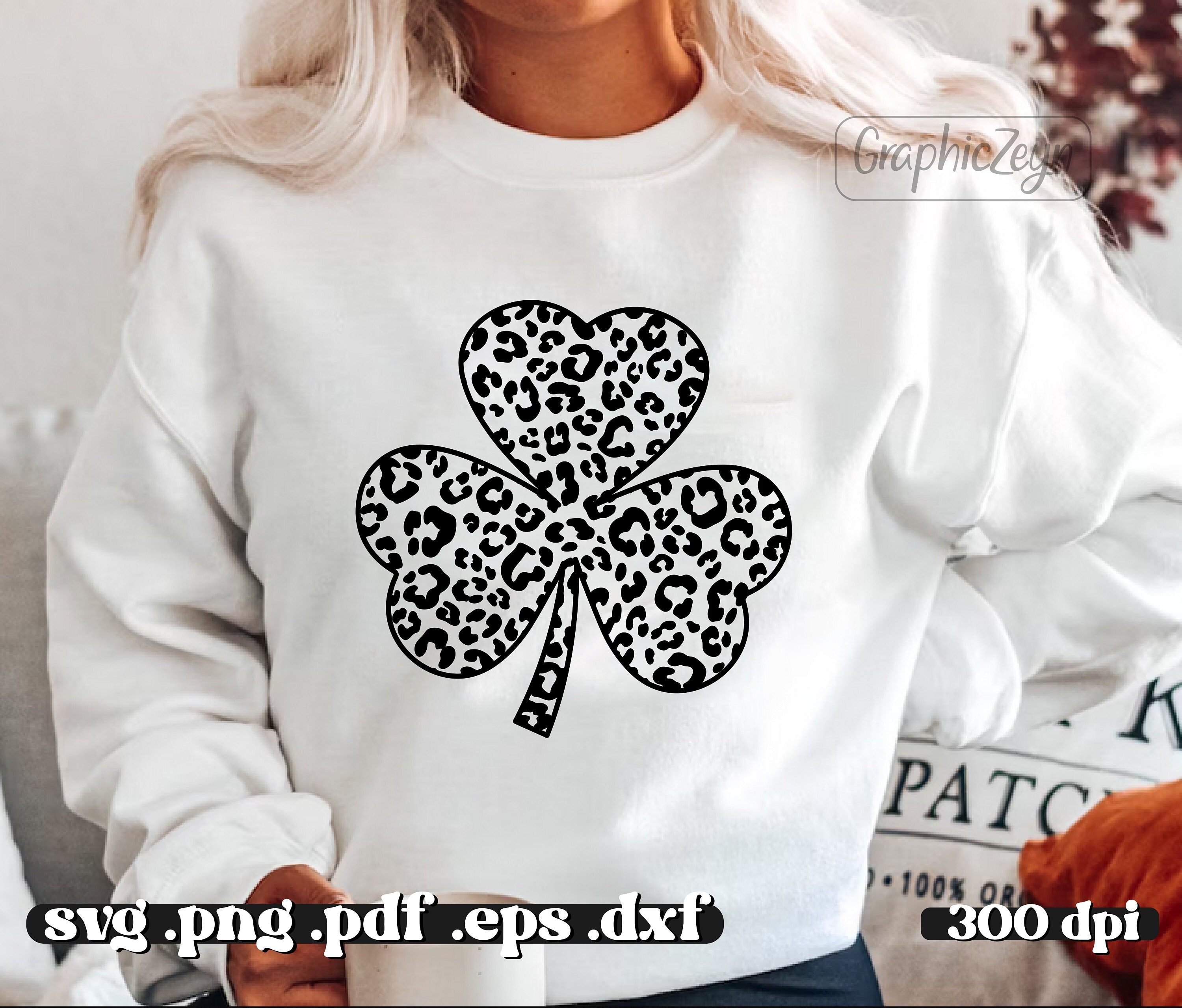 Leopard Clover SVG PNG Leopard Shamrock Svg Leopard Lucky - Etsy