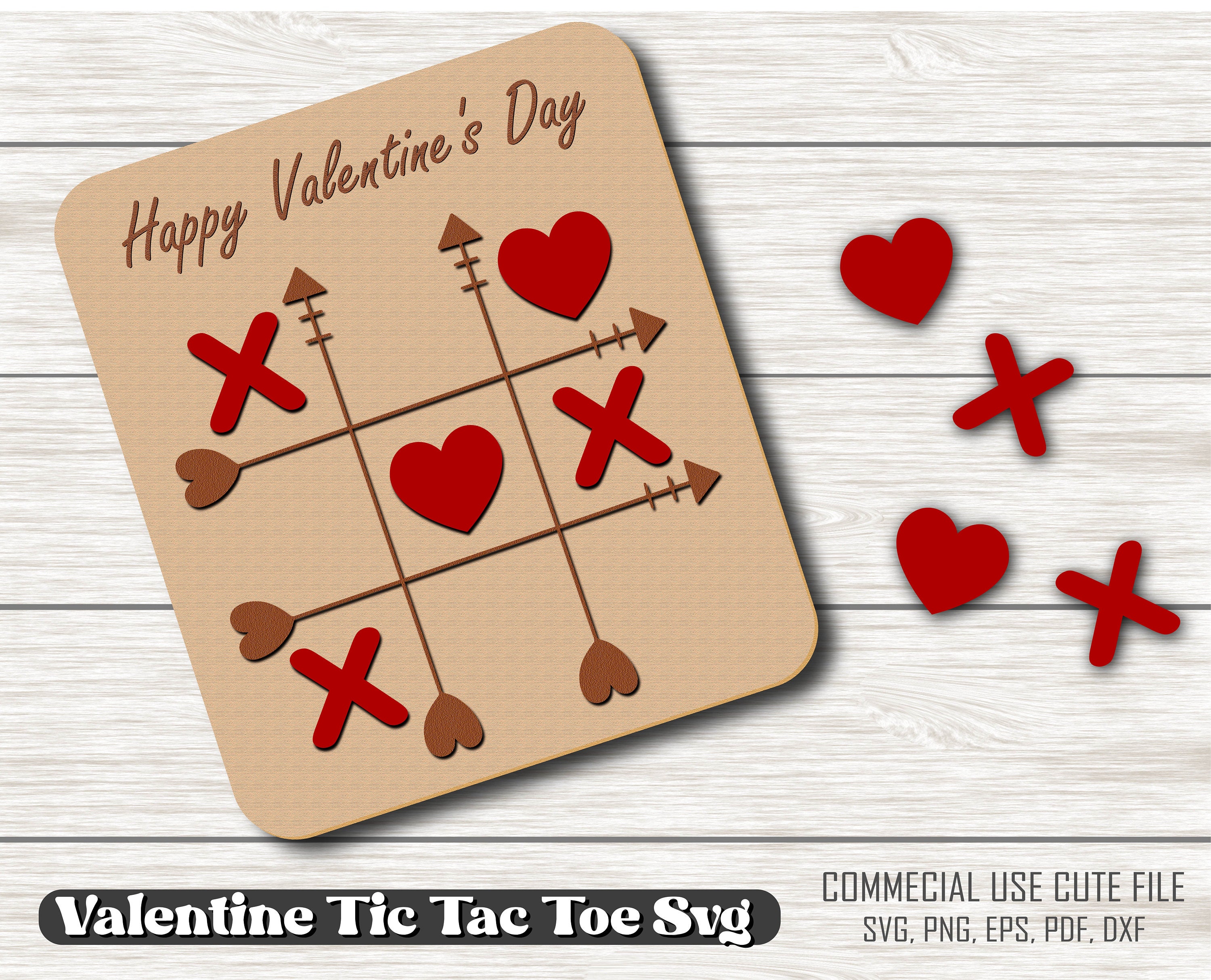 Valentine Tic Tac Toe SVG File Valentine Game File SVG Tic - Etsy
