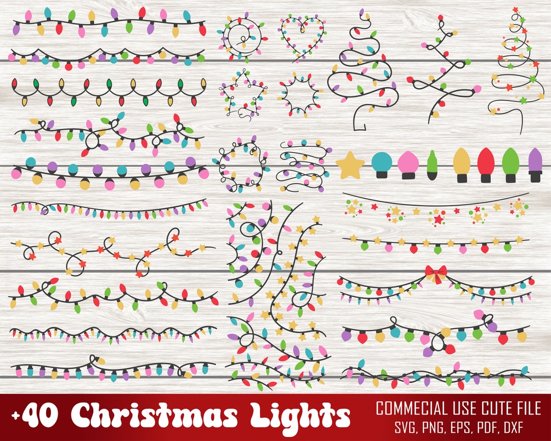 Christmas Lights SVG, Christmas Light String SVG, Christmas Tree Light ...