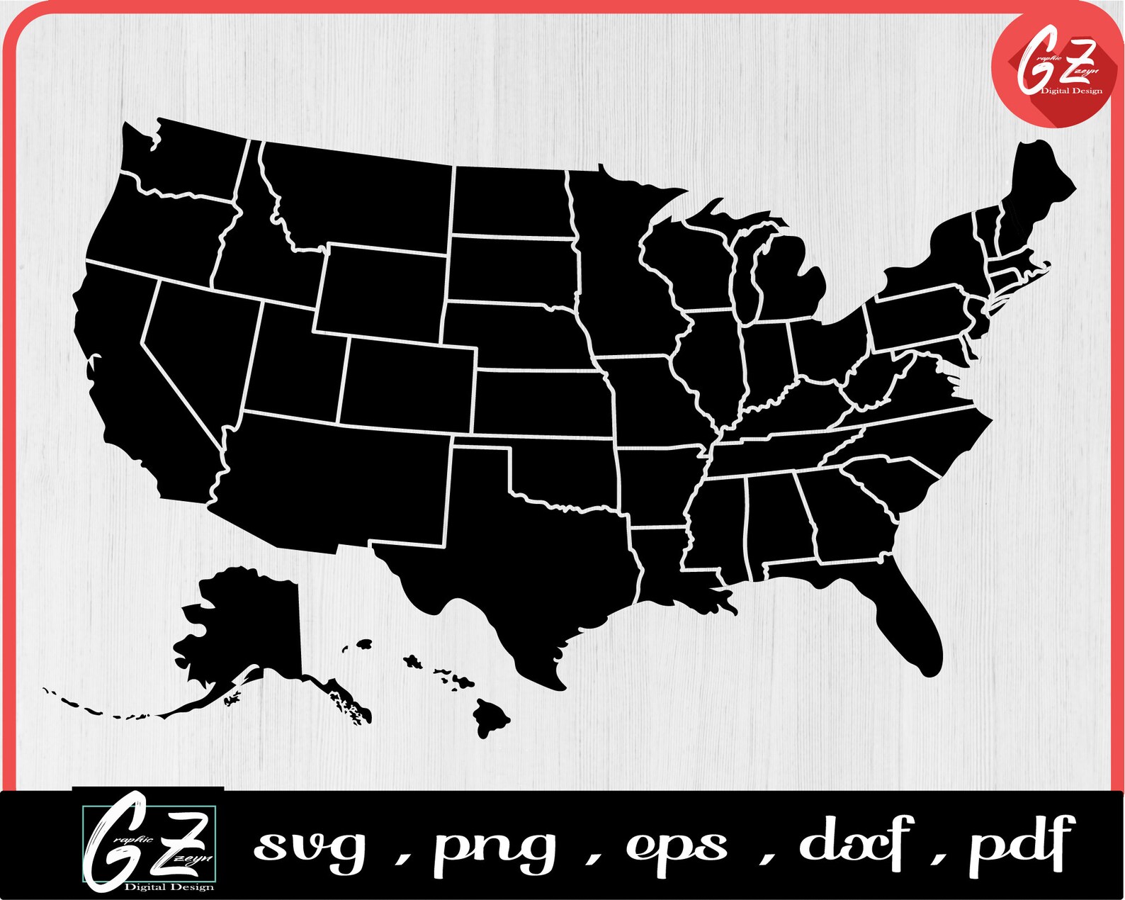 Us States SVG Bundle Outline United States Map Svg File - Etsy