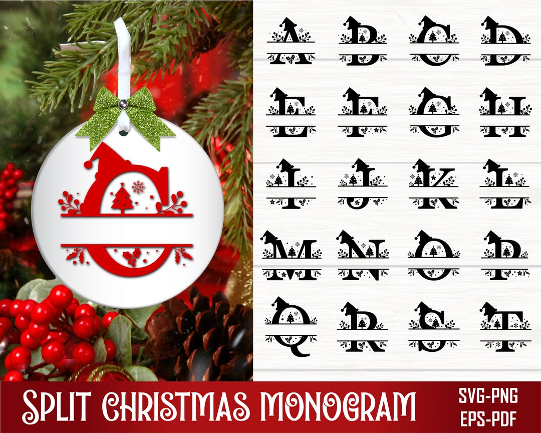 Christmas Bauble Split Letters Svg, Christmas Split Alphabet SVG ...