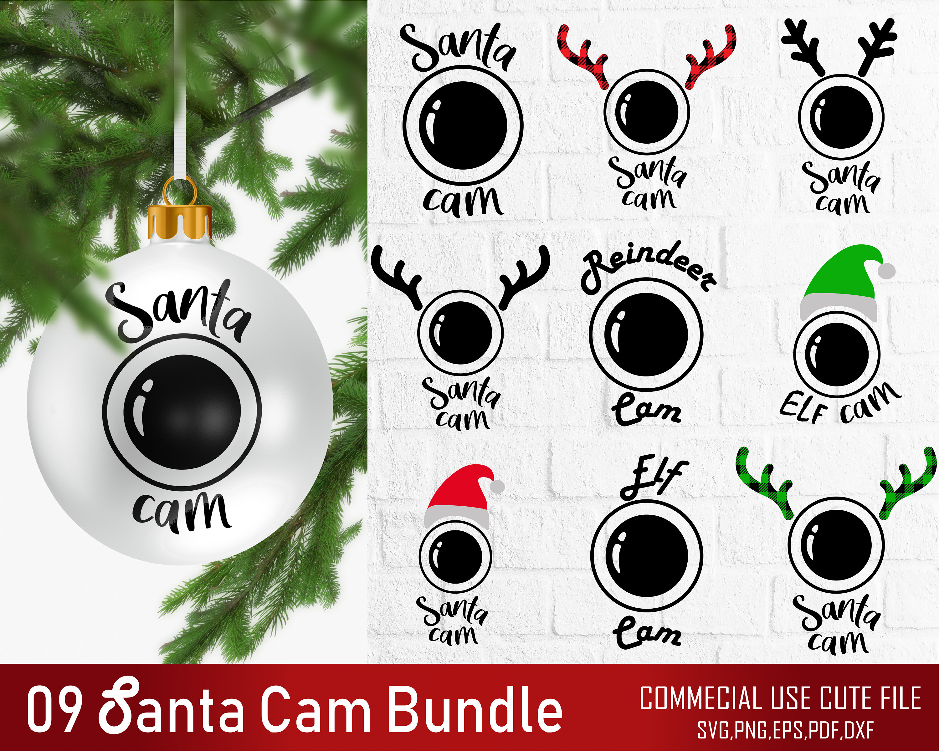 Santa Cam SVG Bundle Elf Cam Svg Reindeer Cam SVG Santa Cam - Etsy