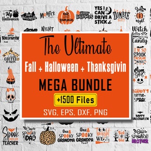 Halloween SVG Bundle, Halloween Png Bundle, Svg D'automne, Silhouette D ...