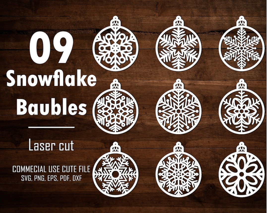 Christmas Ornament SVG, Christmas Snowflake Bauble Svg, Round Christmas ...