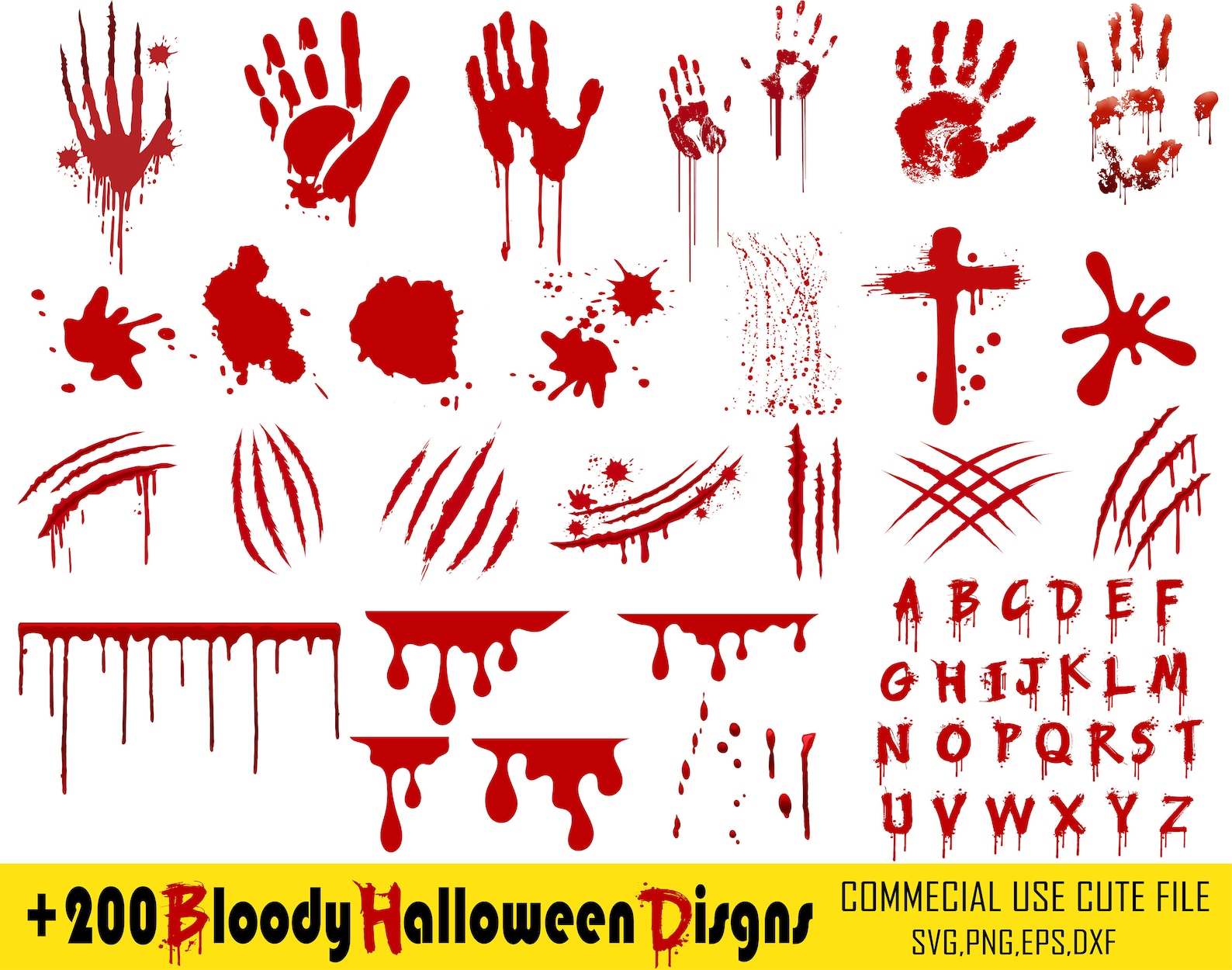 Blood Drips Svg Blood Png Bloody Font Svg Claw Svg Blood - Etsy