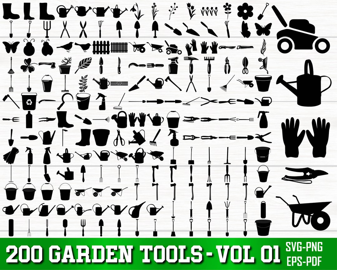 Garden Tools SVG Bundle, Garden Tools PNG Bundle Vol 1, Garden Tools ...