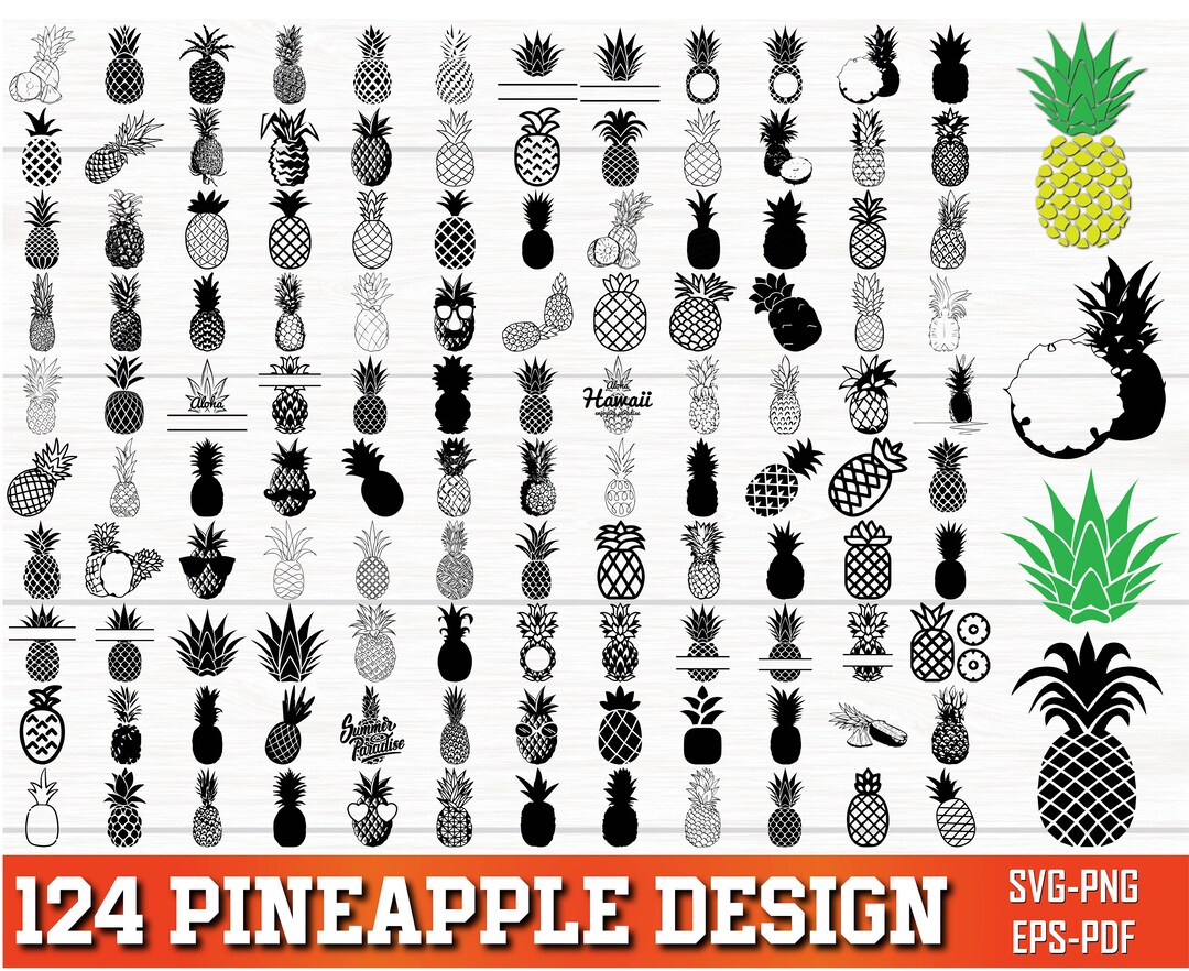 Pineapple SVG Bundle, Pineapple PNG Bundle, Pineapple Clipart, Fruit ...