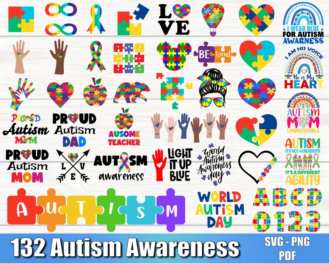 Autism Svg Bundle, Autism Awareness Svg, Autism Quote Svg, Au-some Svg ...