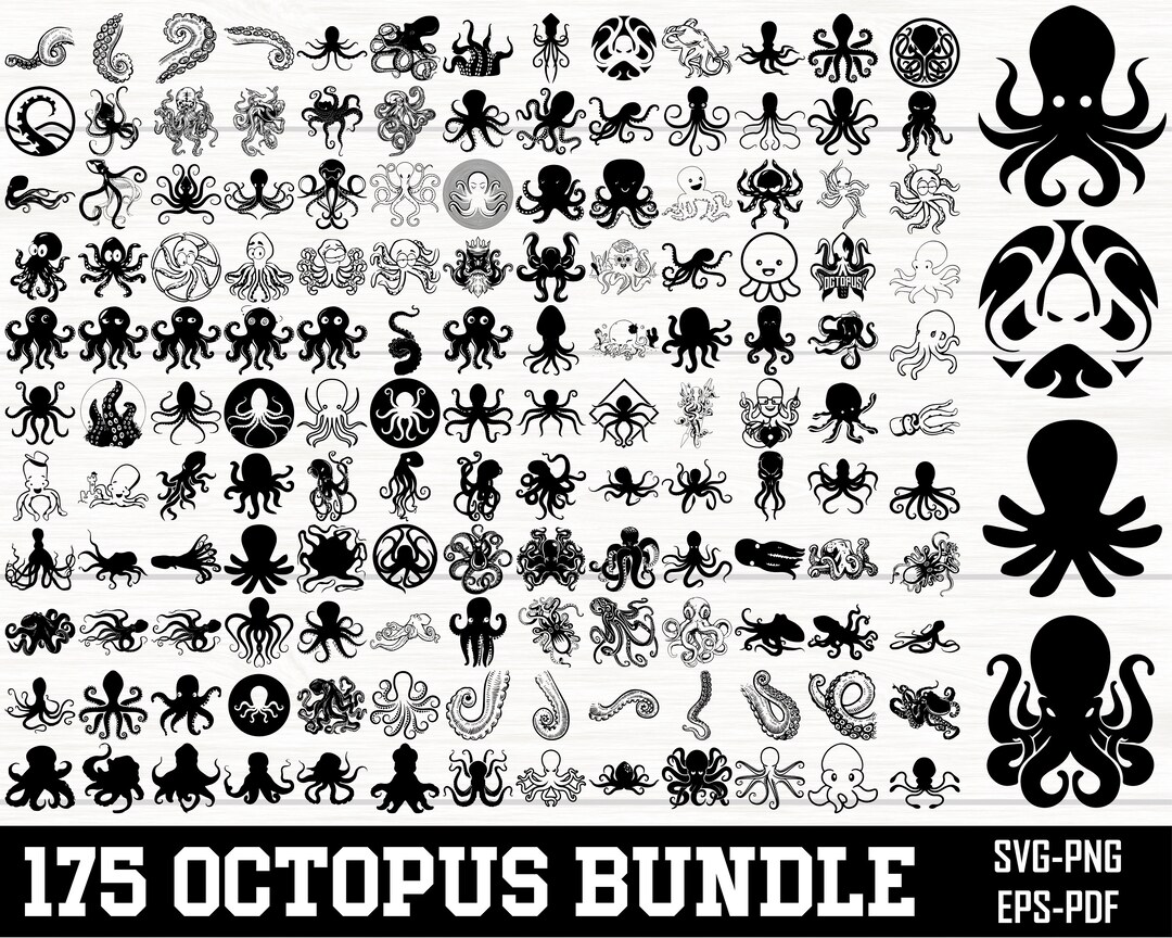 Octopus SVG Bundle, Octopus PNG Bundle, OctopusClipart, Octopus SVG ...