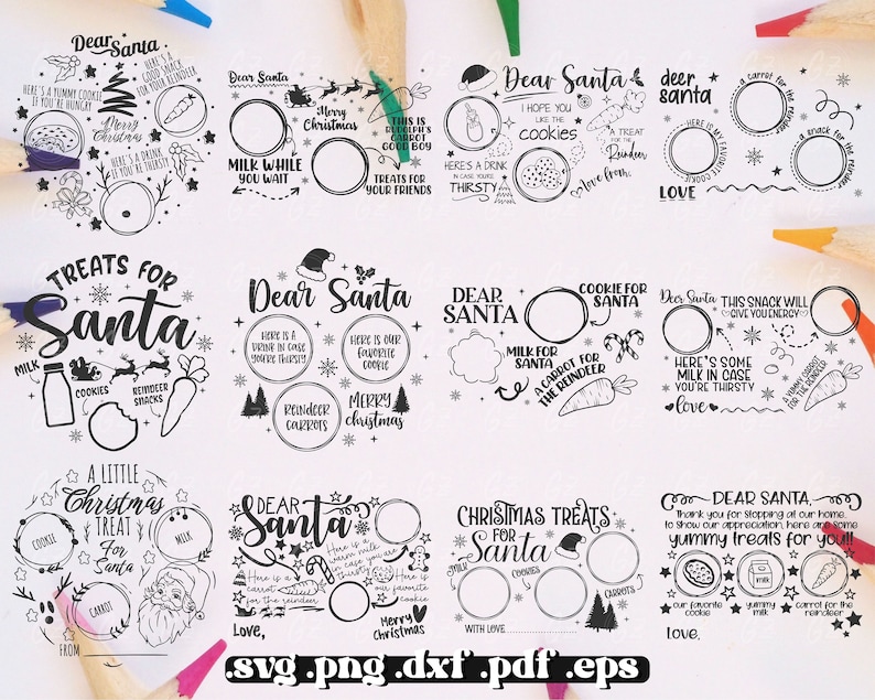 Dear Santa Tray Svg Bundle Santa Tray SVG Christmas Tray - Etsy