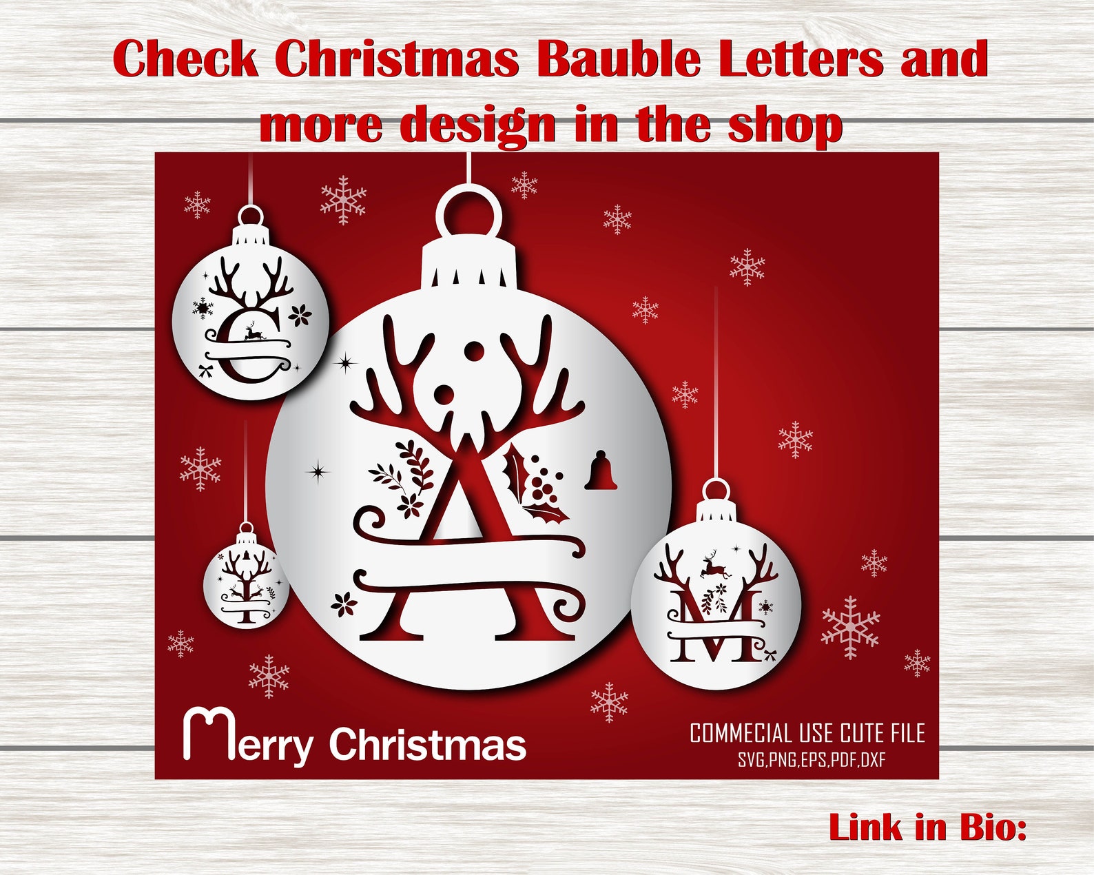 Christmas Bauble SVG Bundle, Round Christmas Ornament SVG Cricut ...