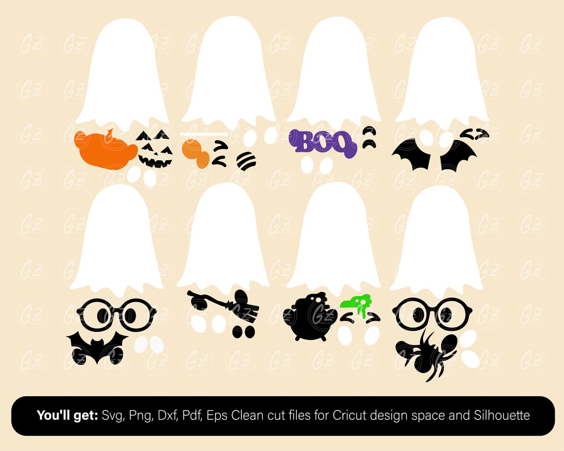 Cute Ghost Bundle SVG Halloween Svg Ghost Bundle Svg - Etsy