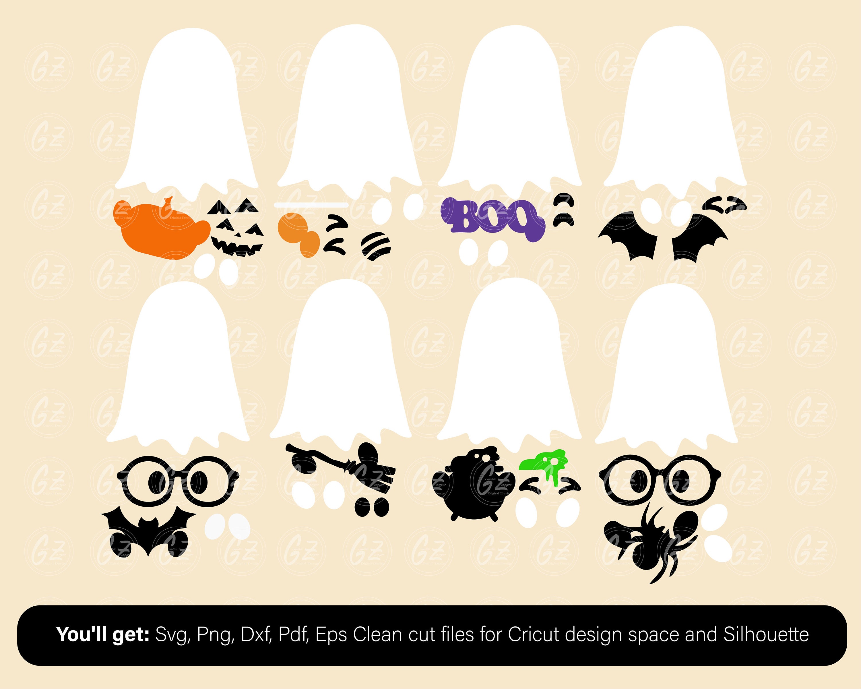 Cute Ghost Bundle SVG Halloween Svg Ghost Bundle Svg - Etsy