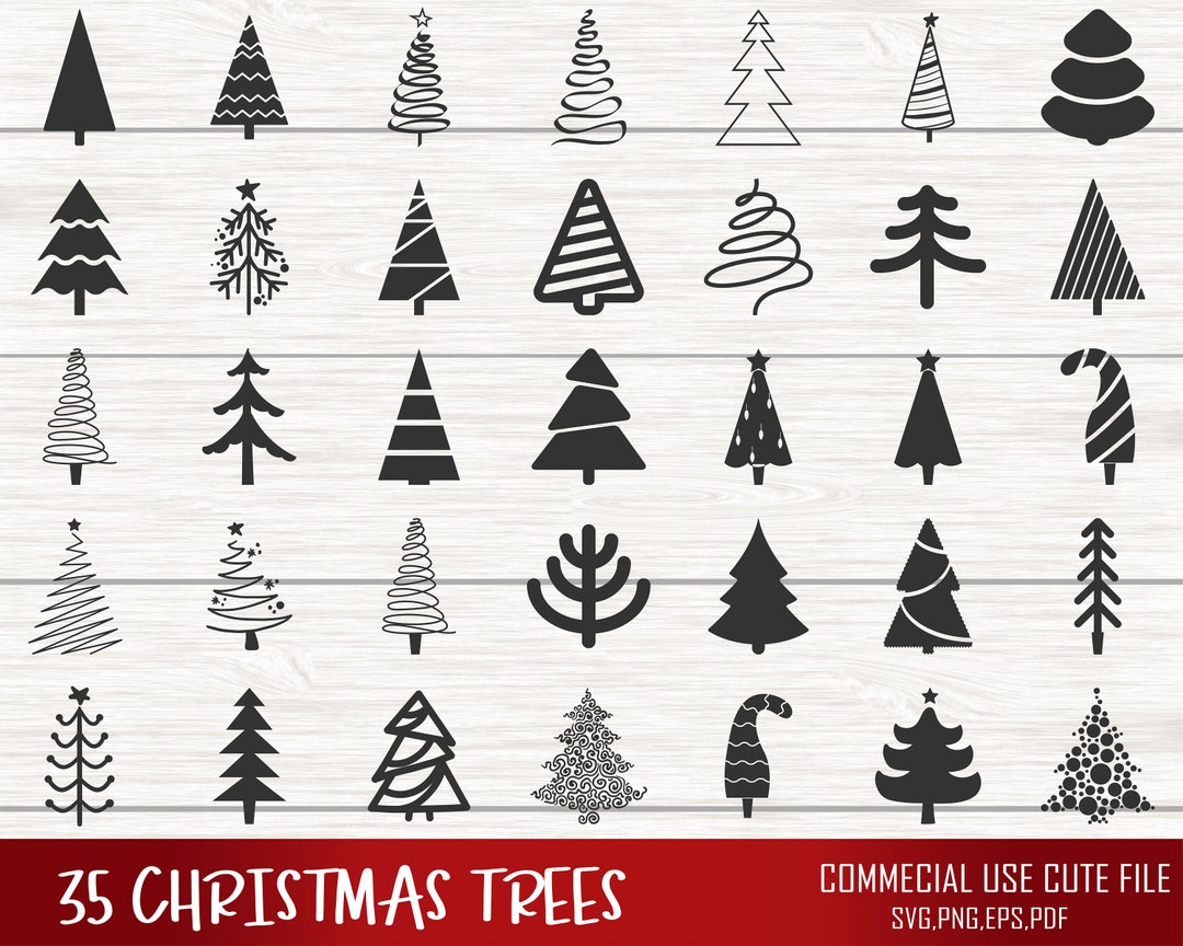 Christmas Tree SVG Bundle, Pine Tree Svg, Christmas Svg, Pine Hand ...