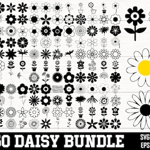 Daisy SVG Bundle, Daisy PNG Bundle, Daisy Clipart, Flower Svg, Daisy ...