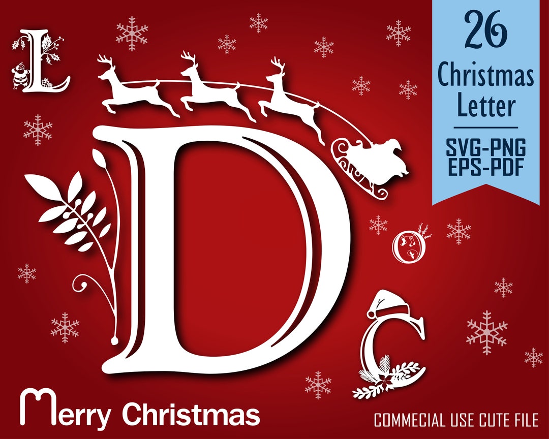 Christmas Alphabet SVG | Christmas Monogram Svg Bundle | Christmas ...