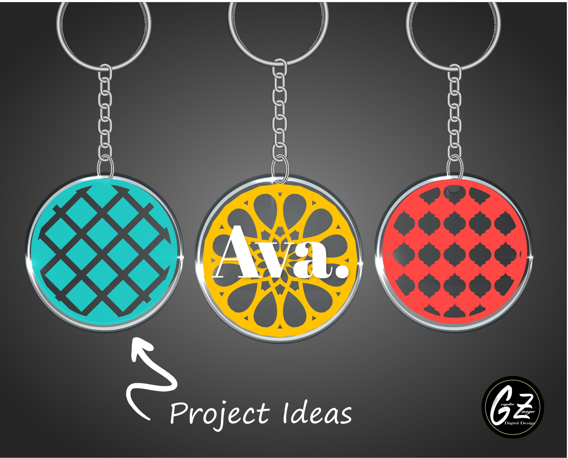 Keychain Pattern Svg Bundle Keychain SVG Keychain Pattern - Etsy