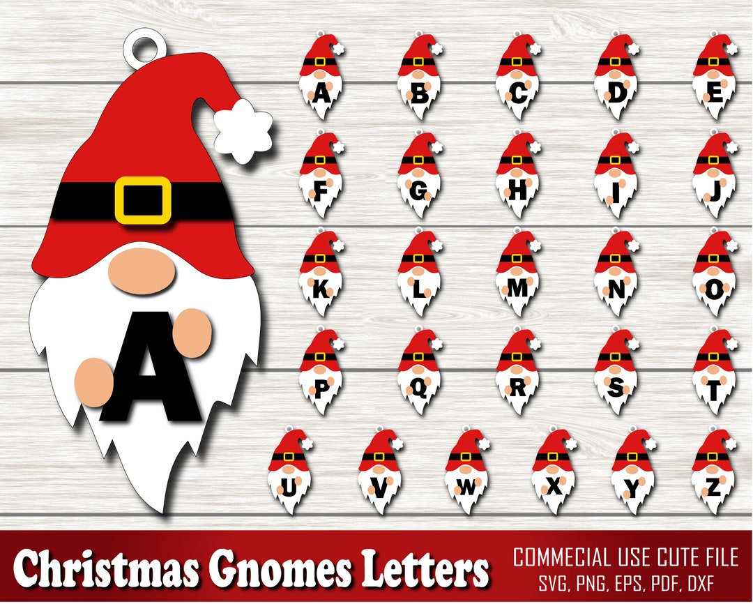 Christmas Gnome Letter Svg Bundle, Christmas Gnome Bundle SVG ...