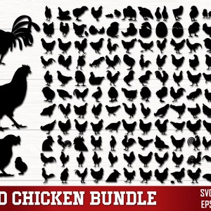 Chicken SVG PNG Bundle, Chicken Clipart, Rooster Svg, Farmhouse Svg ...