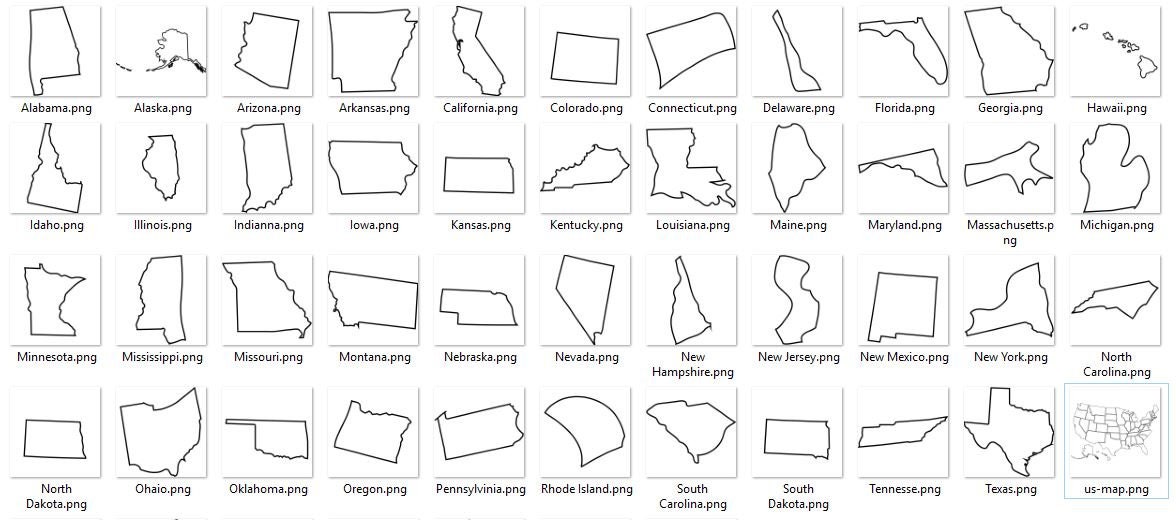 Us States SVG Bundle, Outline United States Map Svg File, State Design ...