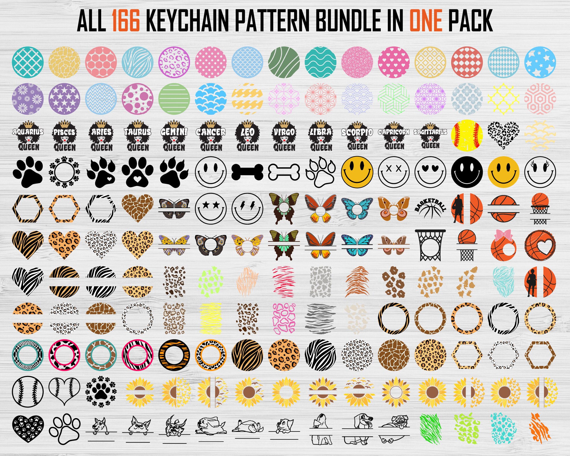 Keychain Pattern Svg Bundle Keychain SVG Keychain Pattern - Etsy UK