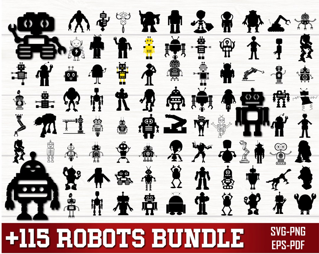 Robot Svg Bundle Robot Png Bundle Robot Clipat Robot Svg Cut File For Cricut Robot