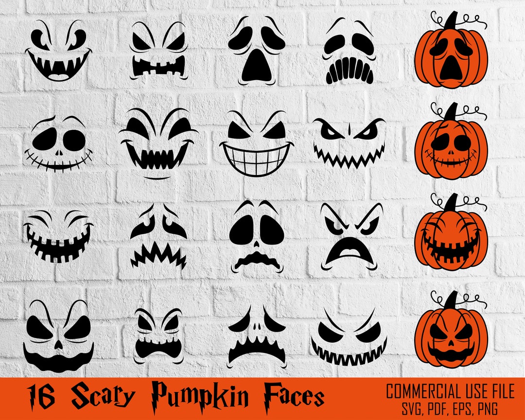Pumpkin Face Svg, Jack O Lantern Svg, Cute Halloween Faces, Halloween ...