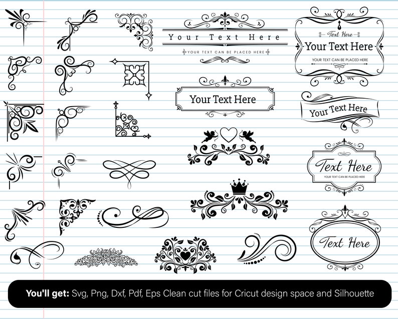 220+ Decorative Elements SVG, Ornaments Svg, Flourishes SVG, Swirls SVG ...