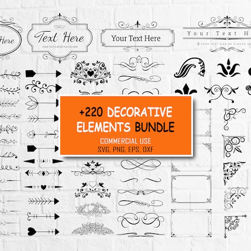Decorative Elements SVG Ornaments Svg Flourishes SVG Swirls - Etsy