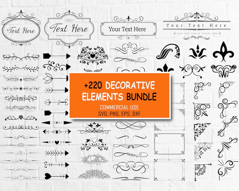 220+ Decorative Elements SVG, Ornaments Svg, Flourishes SVG, Swirls SVG ...