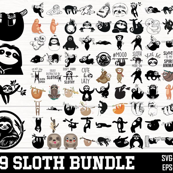 Sloth Svg - Etsy