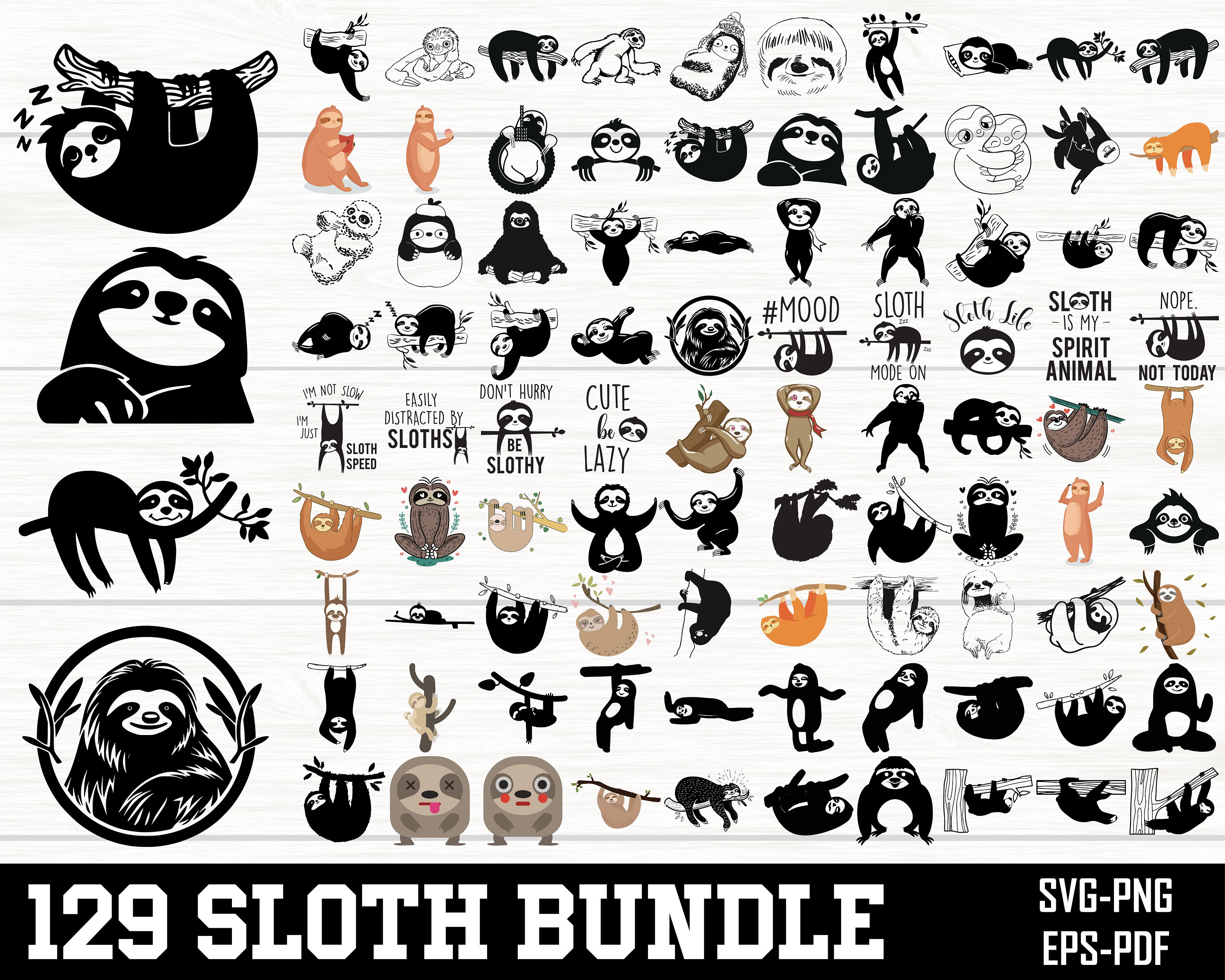 Faultier SVG Bundle, Faultier PNG Bundle, Faultier Clipart, Faultier ...