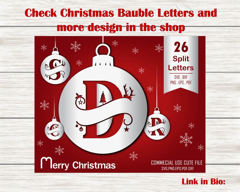 Round Christmas Monogram SVG, Christmas Bauble Ornament SVG Cricut ...