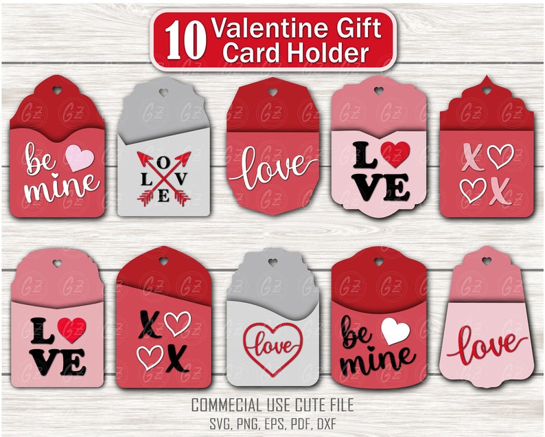 Valentines Gift Card Holder Svg Gift Card Holder Svg - Etsy